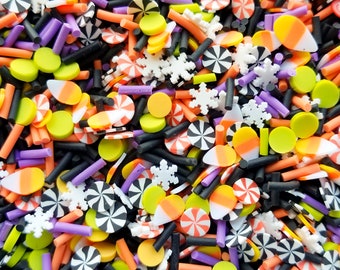 Small Autumnal Pumpkin Halloween Polymer Clay Sprinkles | Etsy