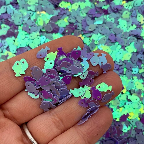 Aqua Ocean Blue Iridescent Shift Fish Glitter Ocean Glitter - Etsy