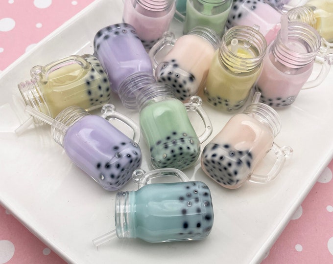 Limited Colors 3 Assorted Miniature Boba Drink Cup Cabochons ...