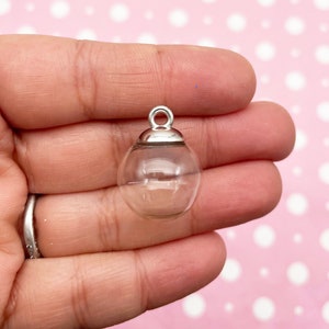 10 Silver Tone Bead Caps for Glass Dome Terrarium Pendant Sets, Pick ...