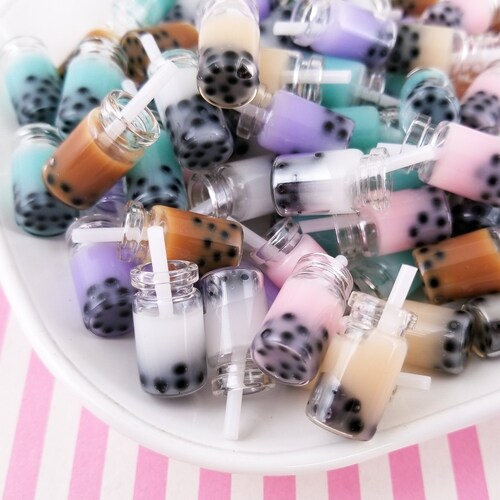 3 Assorted Miniature Boba Drink Cup LIMITED COLORS Glass - Etsy