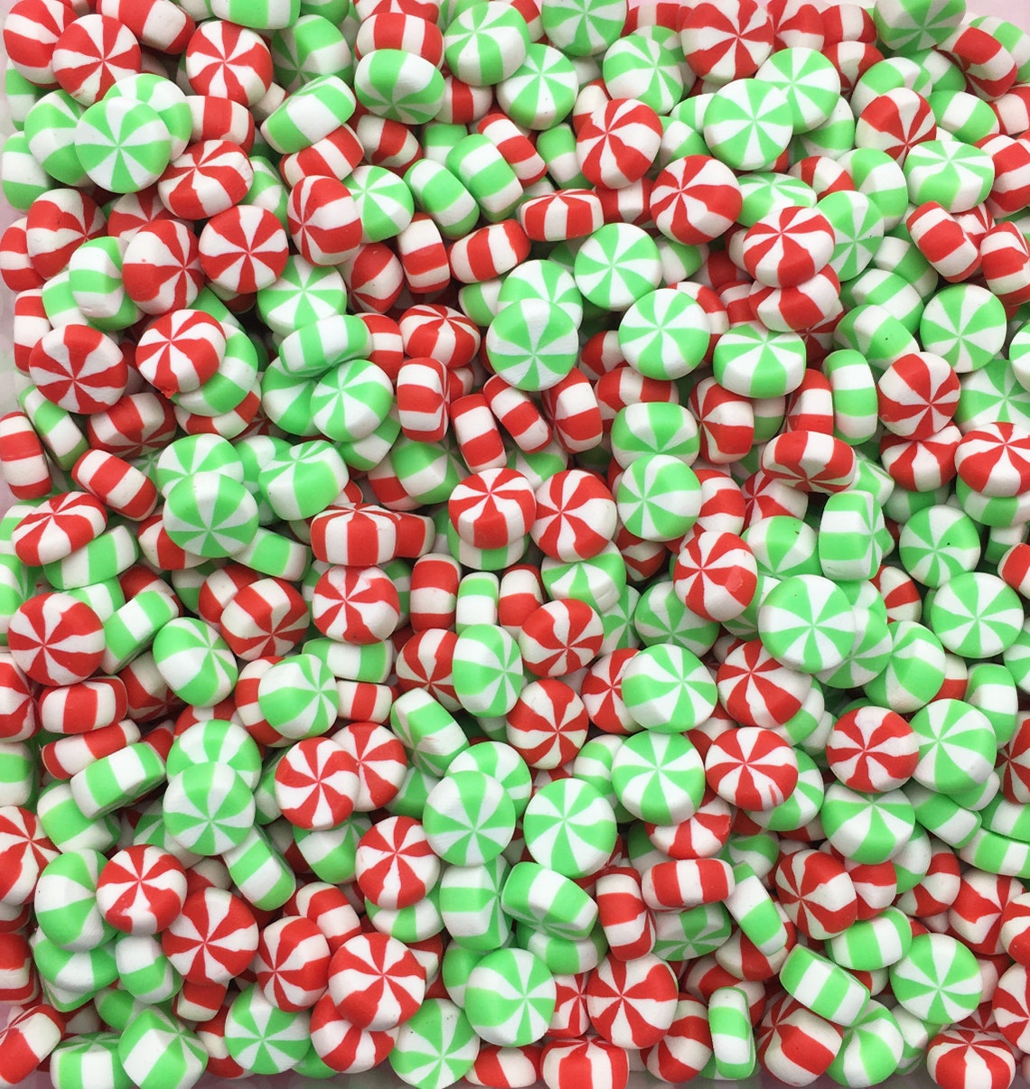 Ten Miniature Christmas Peppermint Candy Cabochons Polymer - Etsy