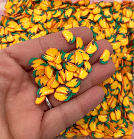 Large Mango Papaya Polymer Clay Fruit Sprinkles Nail Art | Etsy