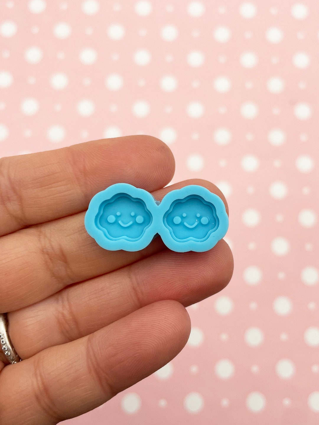 Small Double Cavity Happy Cloud Silicone Molds for Earring Cabochons ...