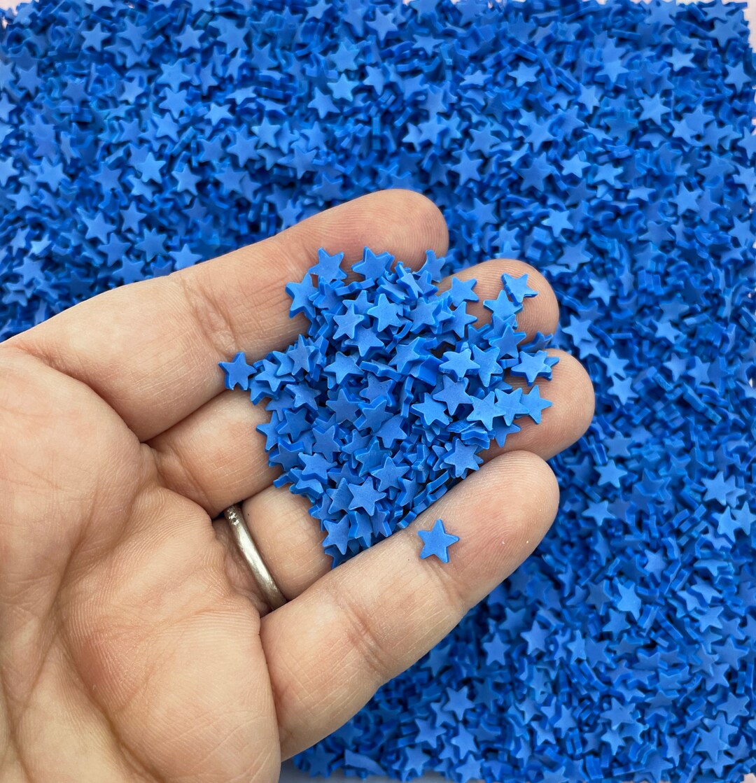 Dark Blue Star Polymer Clay NON EDIBLE Sprinkles, Fake Bake Fimo Table ...