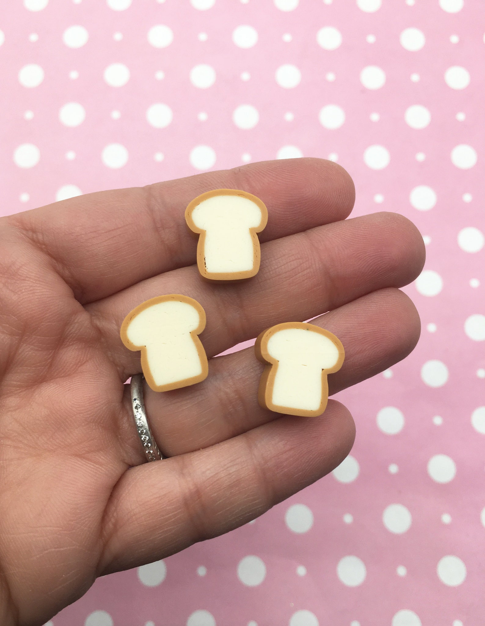 One Polymer Clay Loaf of Bread Charm, Miniature Bread Slices in Bag ...