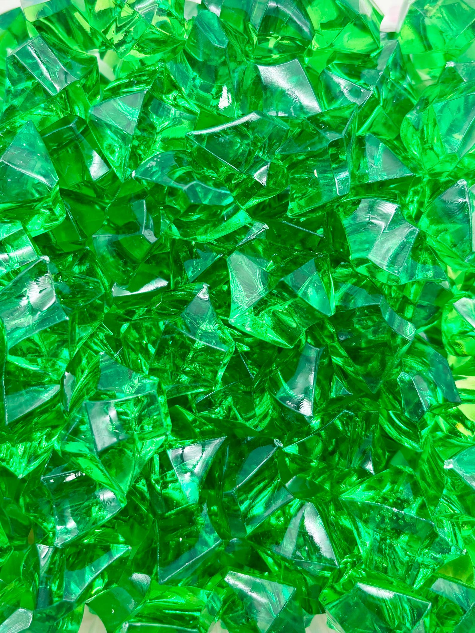 50g LARGE Transparent Green Acrylic Gemstone Chunks, Resin Gem Stones ...