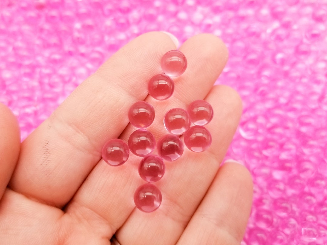 Fuchsia Pink 8mm Round Translucent Acrylic Plastic Gum Ball Beads ...