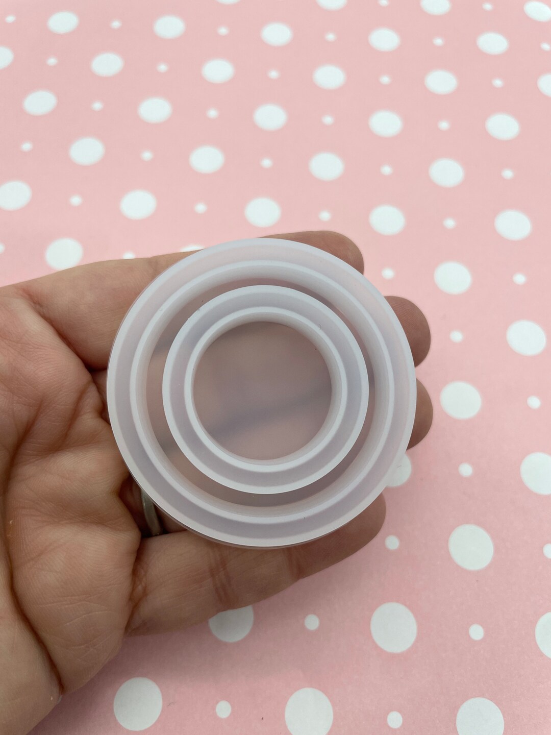 Double Wall Circle Round Shaker Mold for Cabochons, 1 Part Silicone ...