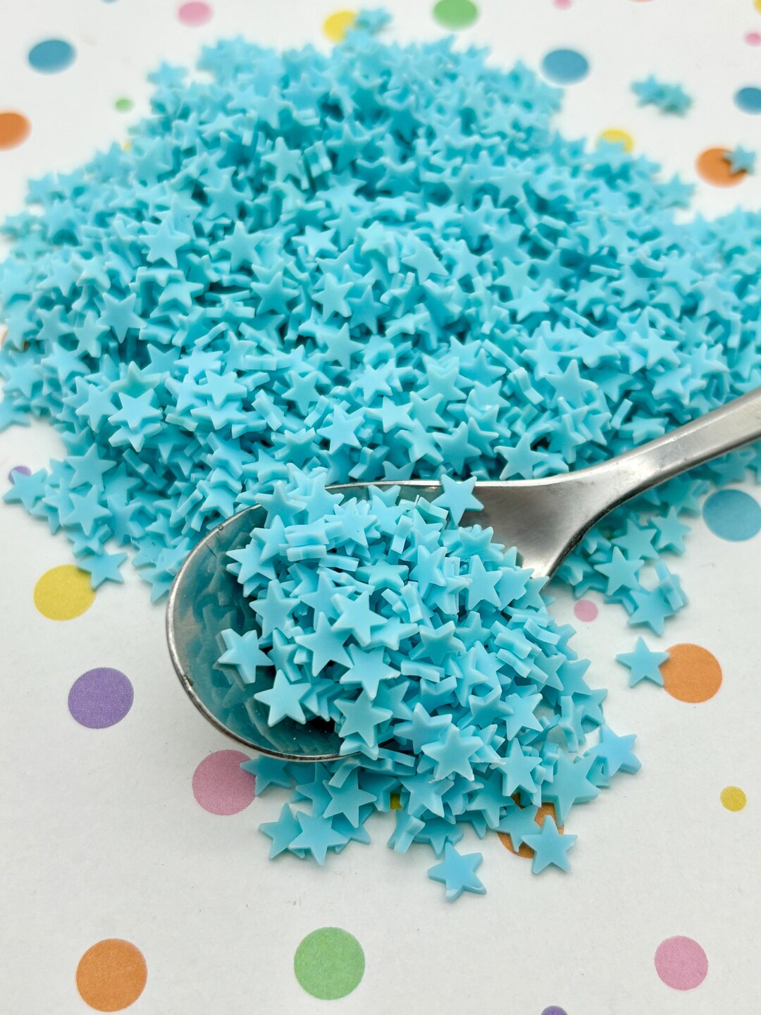 PASTEL BLUE STAR Sprinkle Mix, Polymer Clay Fake Sprinkles, Fimo Fake ...