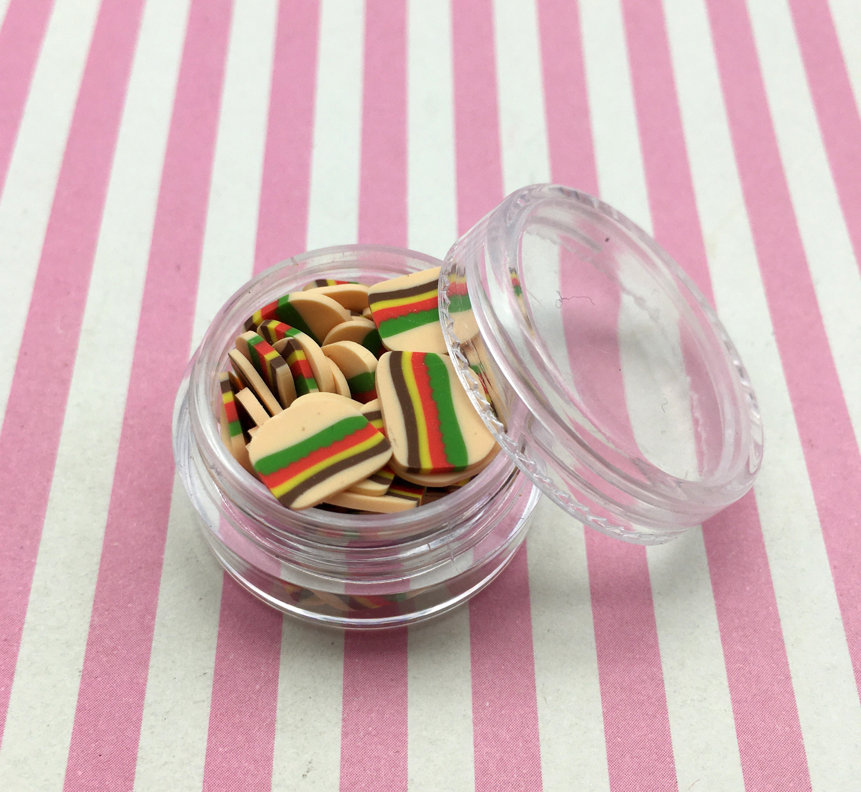 Larger Size Hamburger NON EDIBLE Polymer Clay Burger Sprinkles, Fimo ...