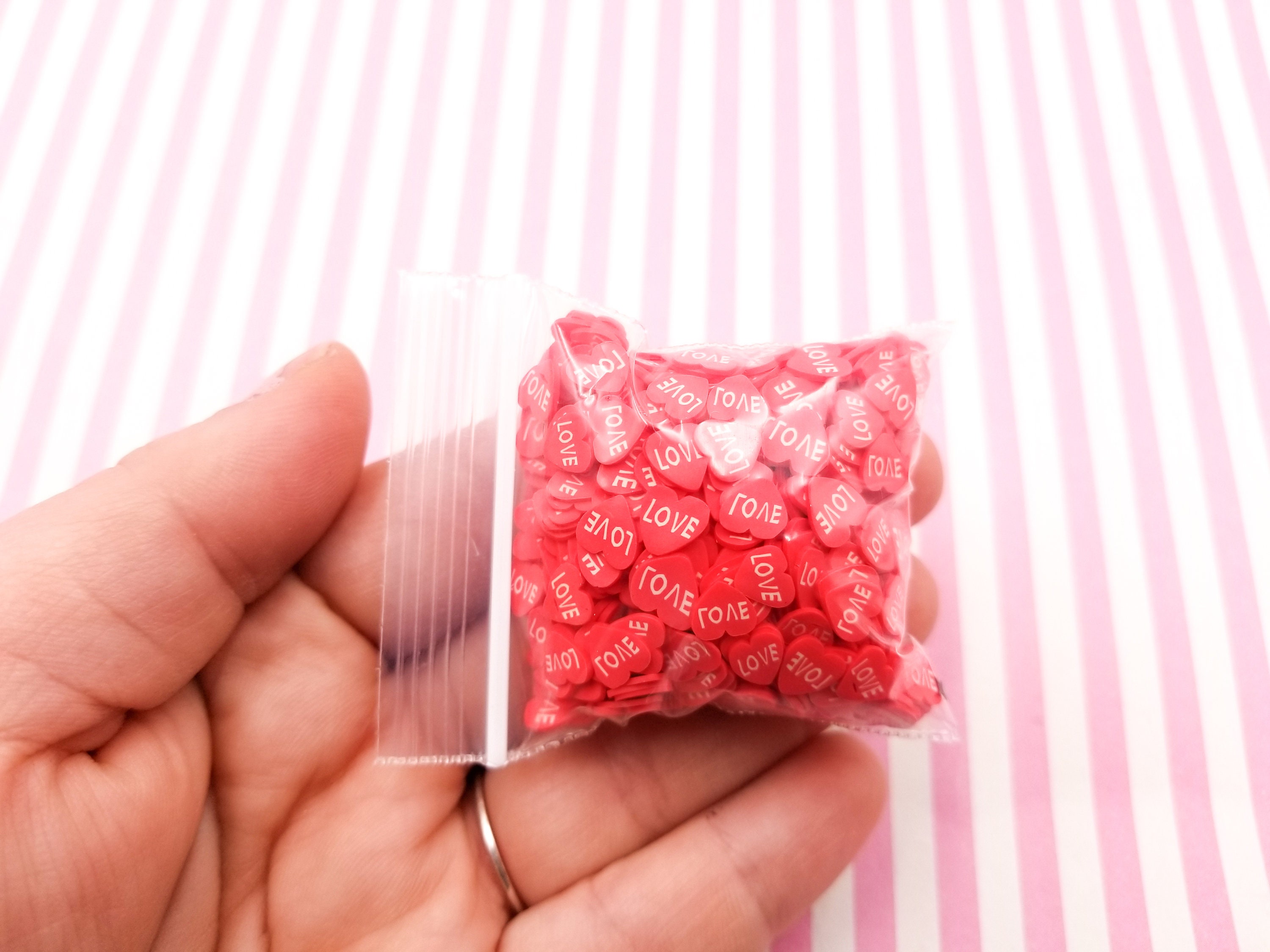 Small Red Conversation Love Heart Mix Polymer Clay Valentine - Etsy