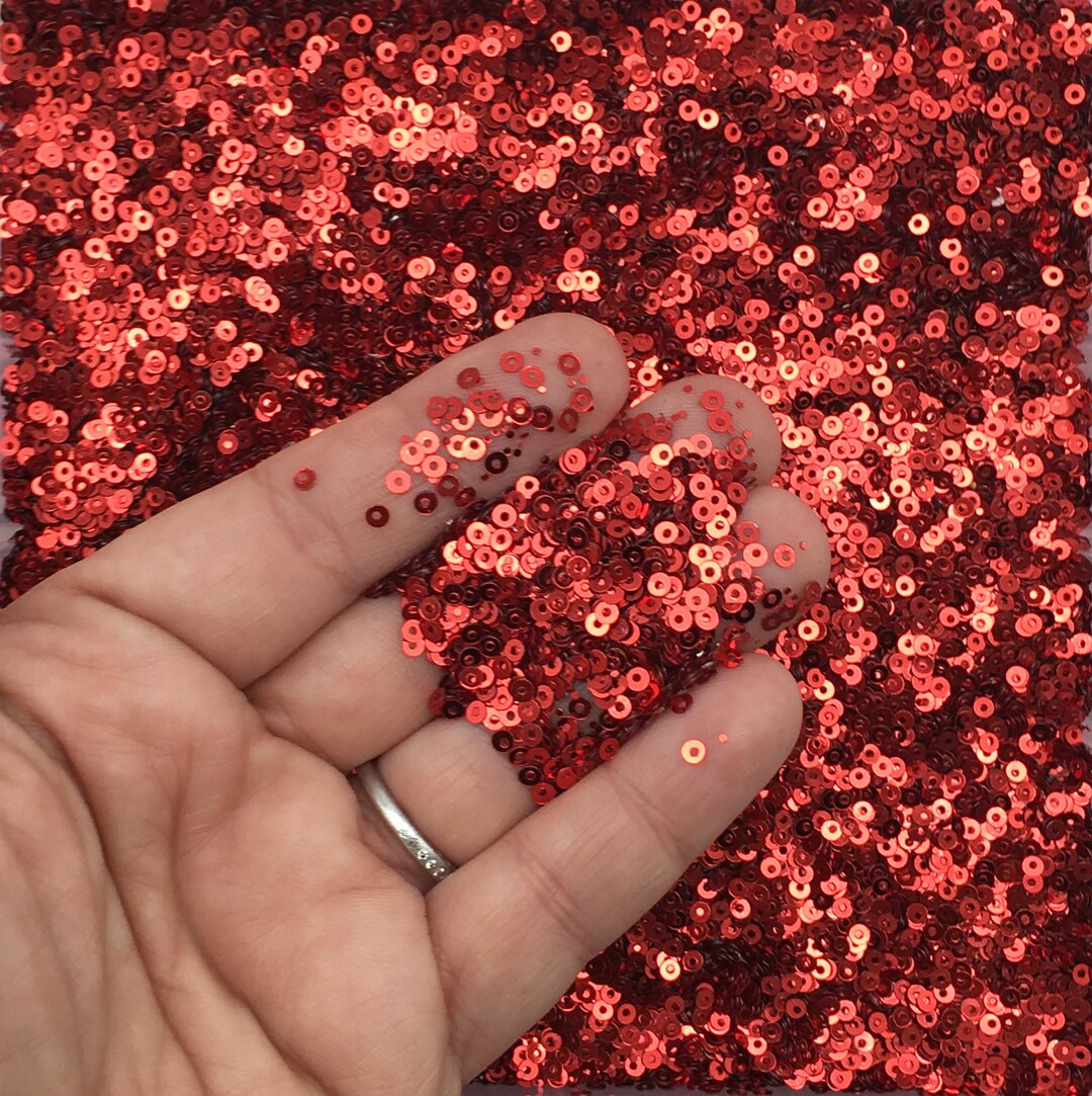 Red Round Circle Sequins Glitter, Nail Art Glitter, Deco, Table Scatter ...