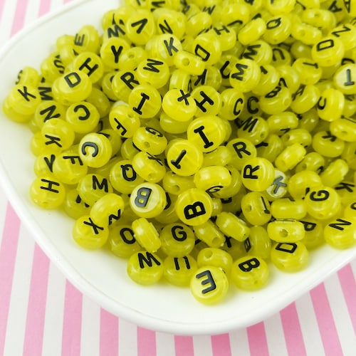 Green Alphabet Letter Beads Translucent Acrylic Green Letters - Etsy