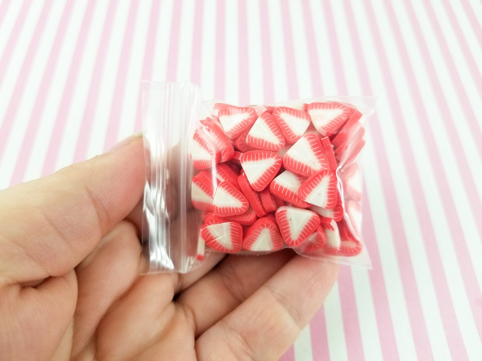Large Polymer Clay Strawberry Fruit Slices, Nail Art Slices, Faux Fruit ...