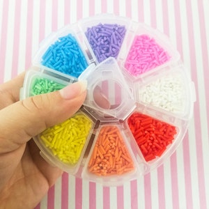 1 Wheel Rainbow Themed Polymer Sprinkle Mix-in Sets With 8 Compartments ...