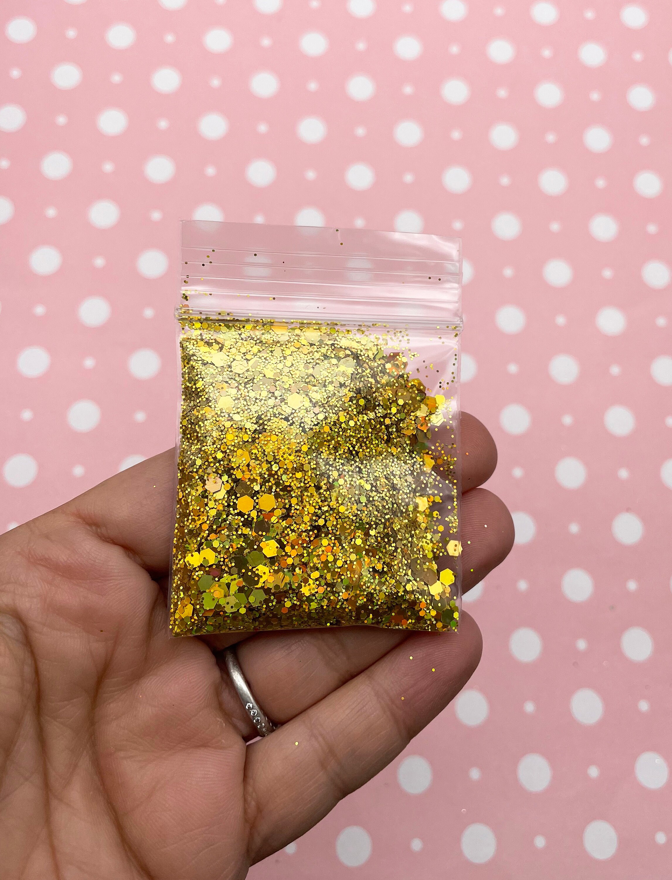 Yellow Gold Pixie Dust Assorted Shape Solvent Resistant Polyester ...