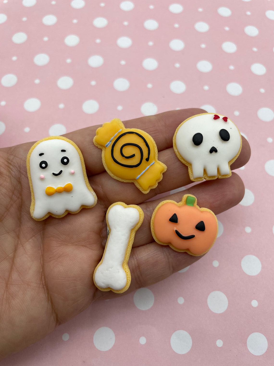 4 Halloween Cookie Cabochons, Cute Spooky Cute Kawaii Halloween Cabs ...