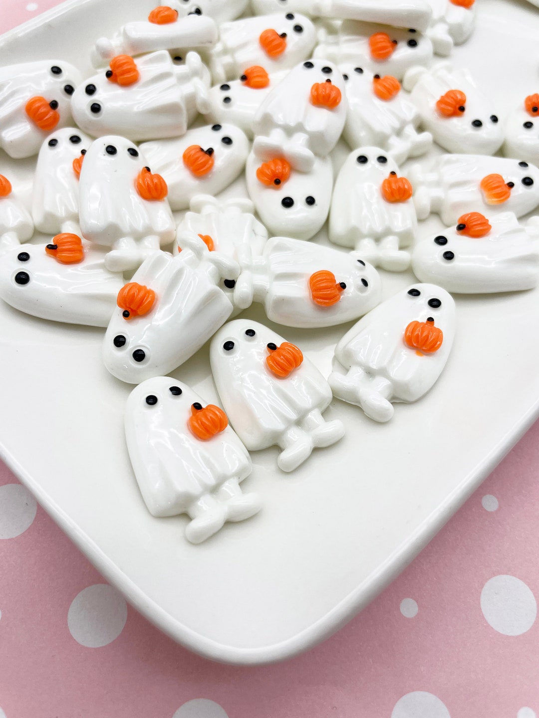 4 Cute Ghost Cabochons, Cute Halloween Cabochons, Dh97b - Etsy