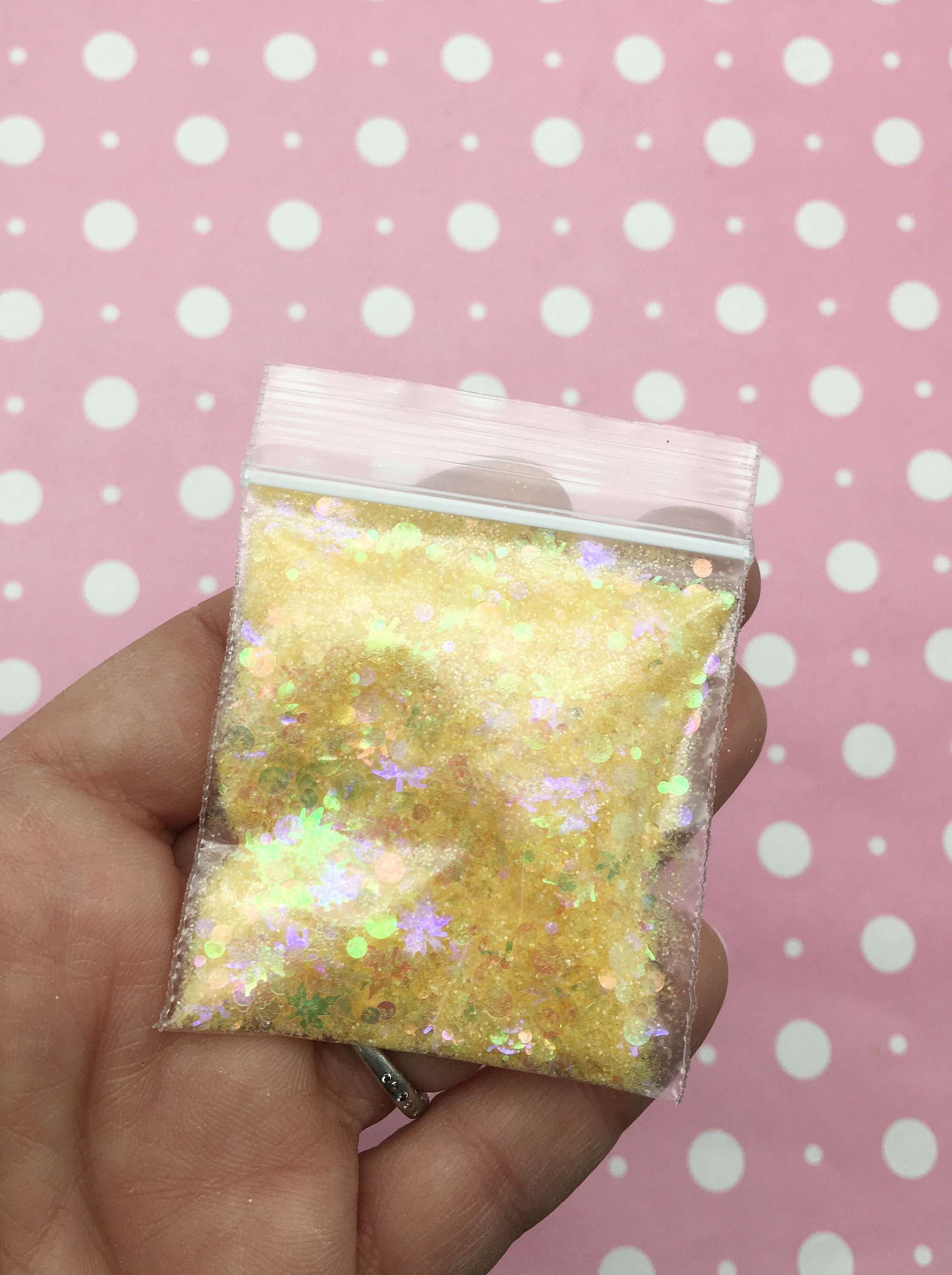 Golden Yellow Pixie Dust Iridescent Shift Assorted Shape With - Etsy