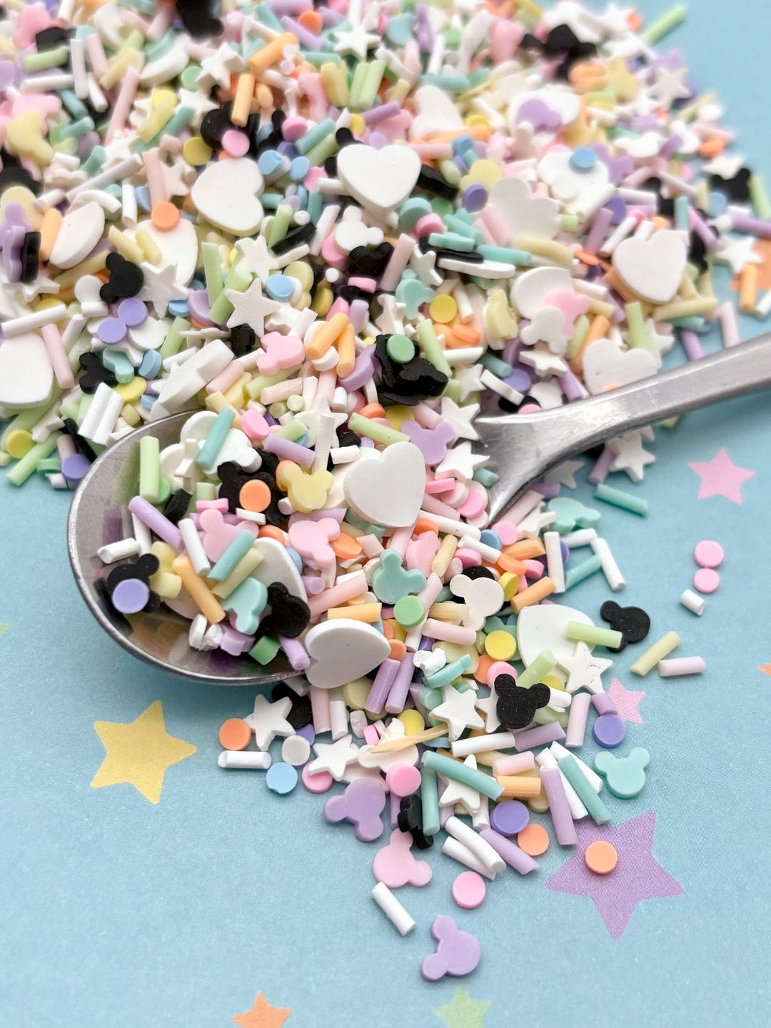 One Admission Mini Confetti Mouse Ear Polymer Clay Pastel Sprinkles ...