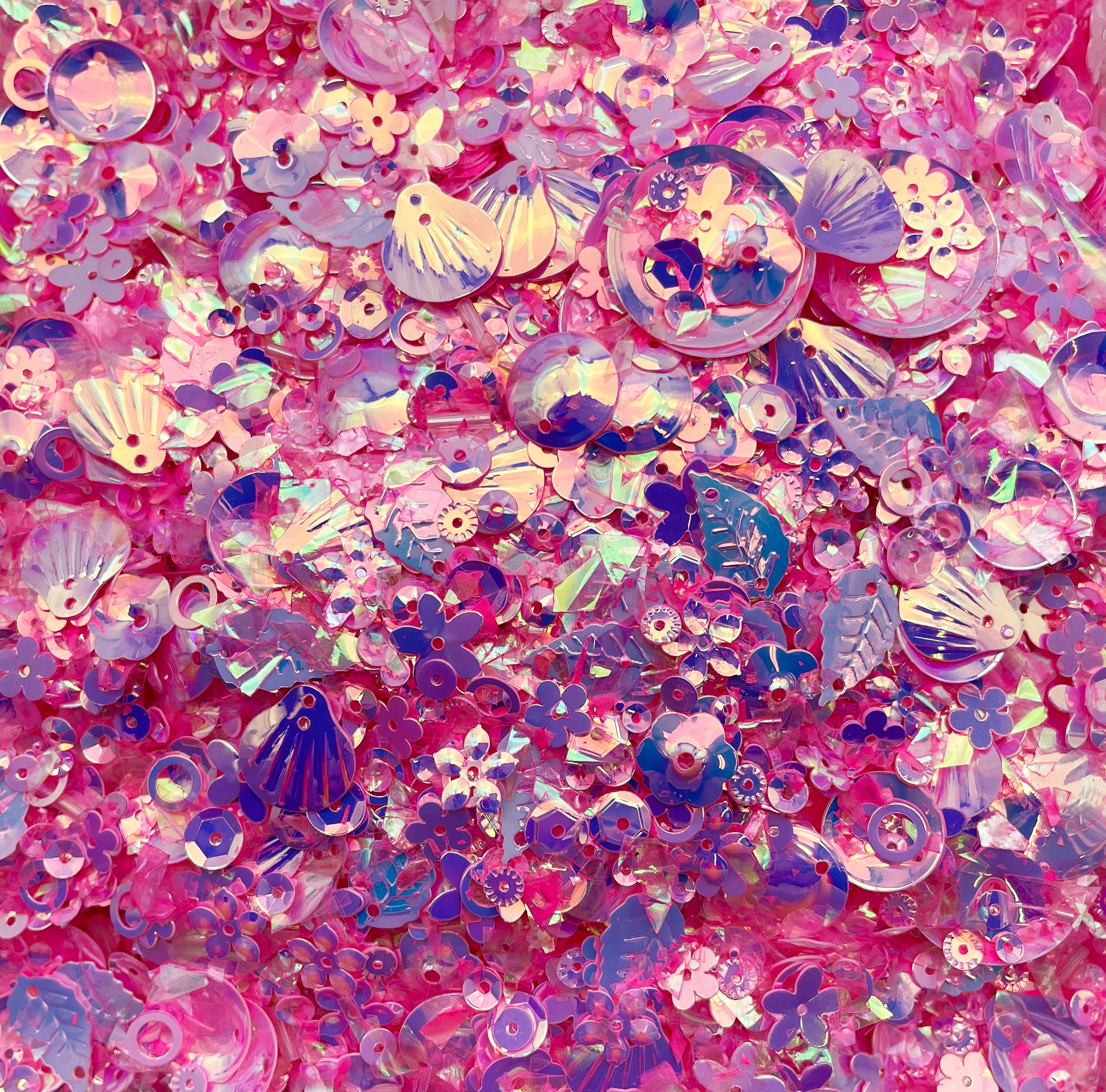 Pink Mermaid Shell Iridescent Shift Assorted Shape Glitter - Etsy