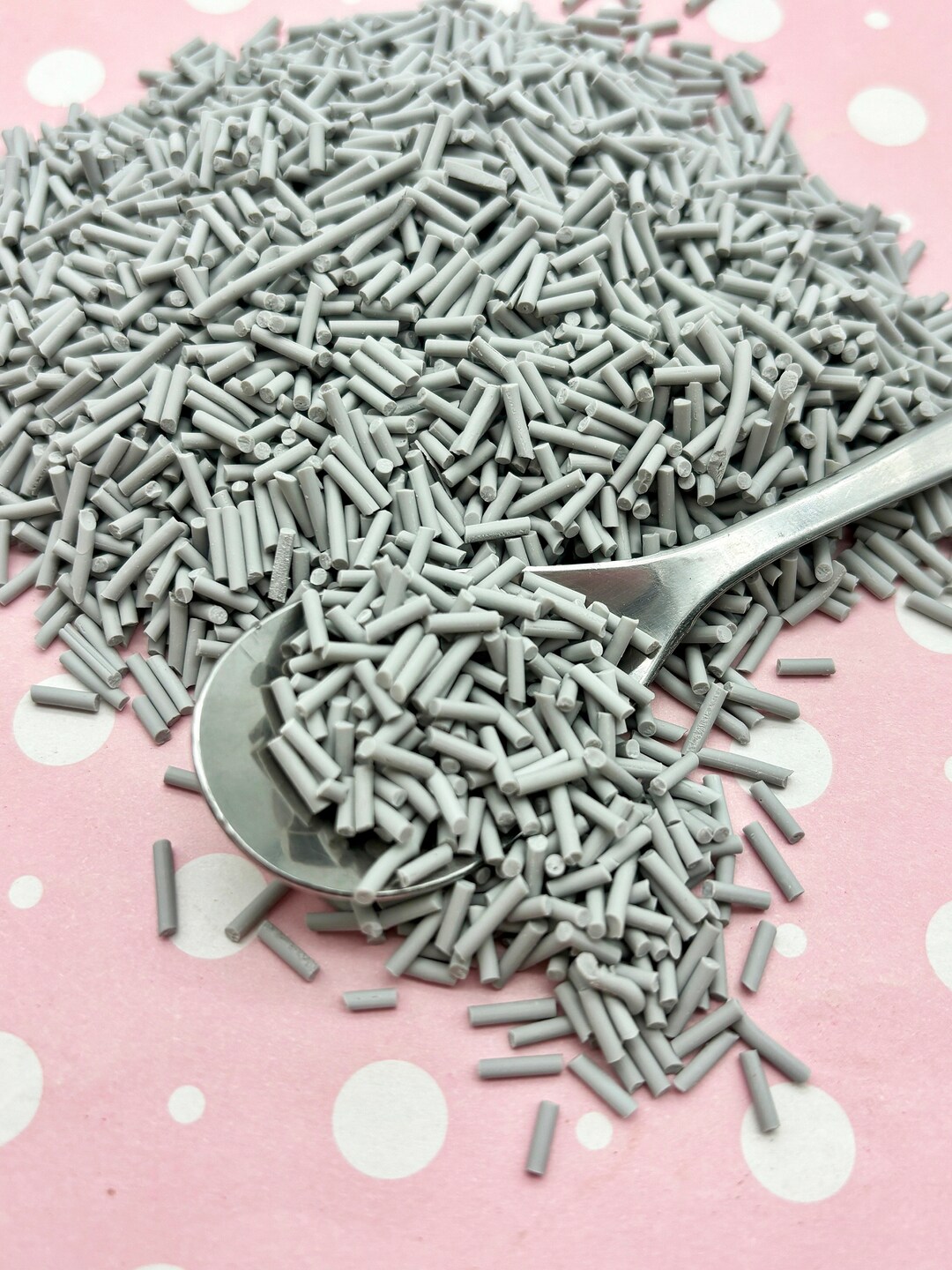 Gray Polymer Clay Fake Long Sprinkles, Grey Fake Bake Non Edible ...