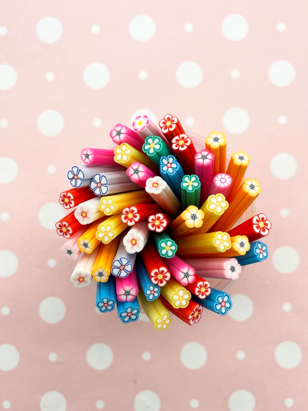 10 Assorted Colorful Flower Polymer Clay Nail Art Canes f306 - Etsy