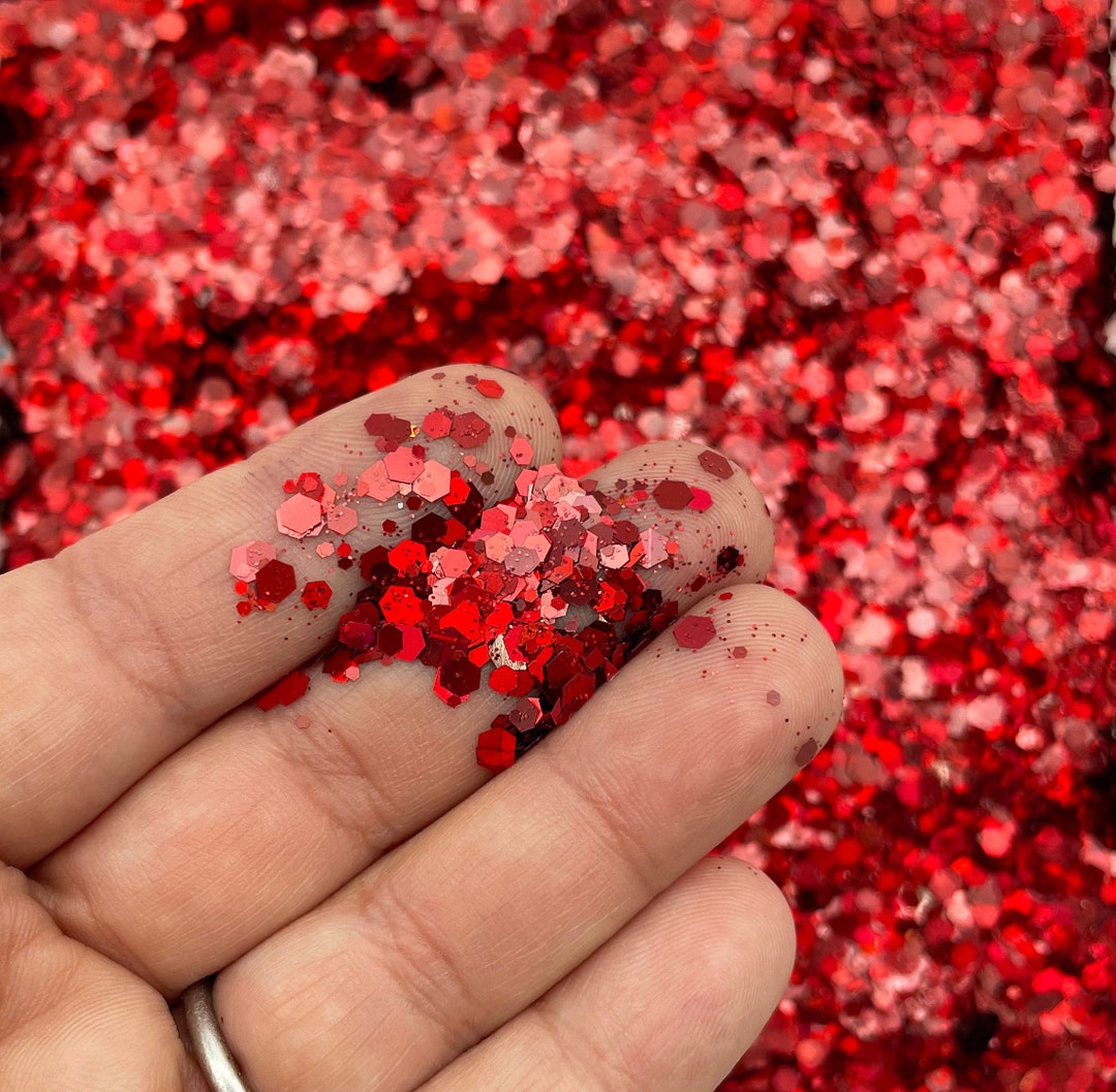Red Pixie Dust Assorted Shape Solvent Resistant Glitter, Pick Your ...