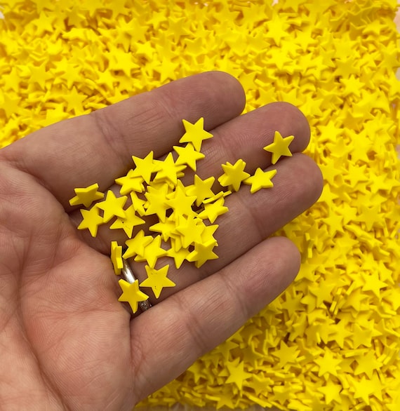 LARGER YELLOW STAR Sprinkle Mix Polymer Clay Fake Sprinkles - Etsy
