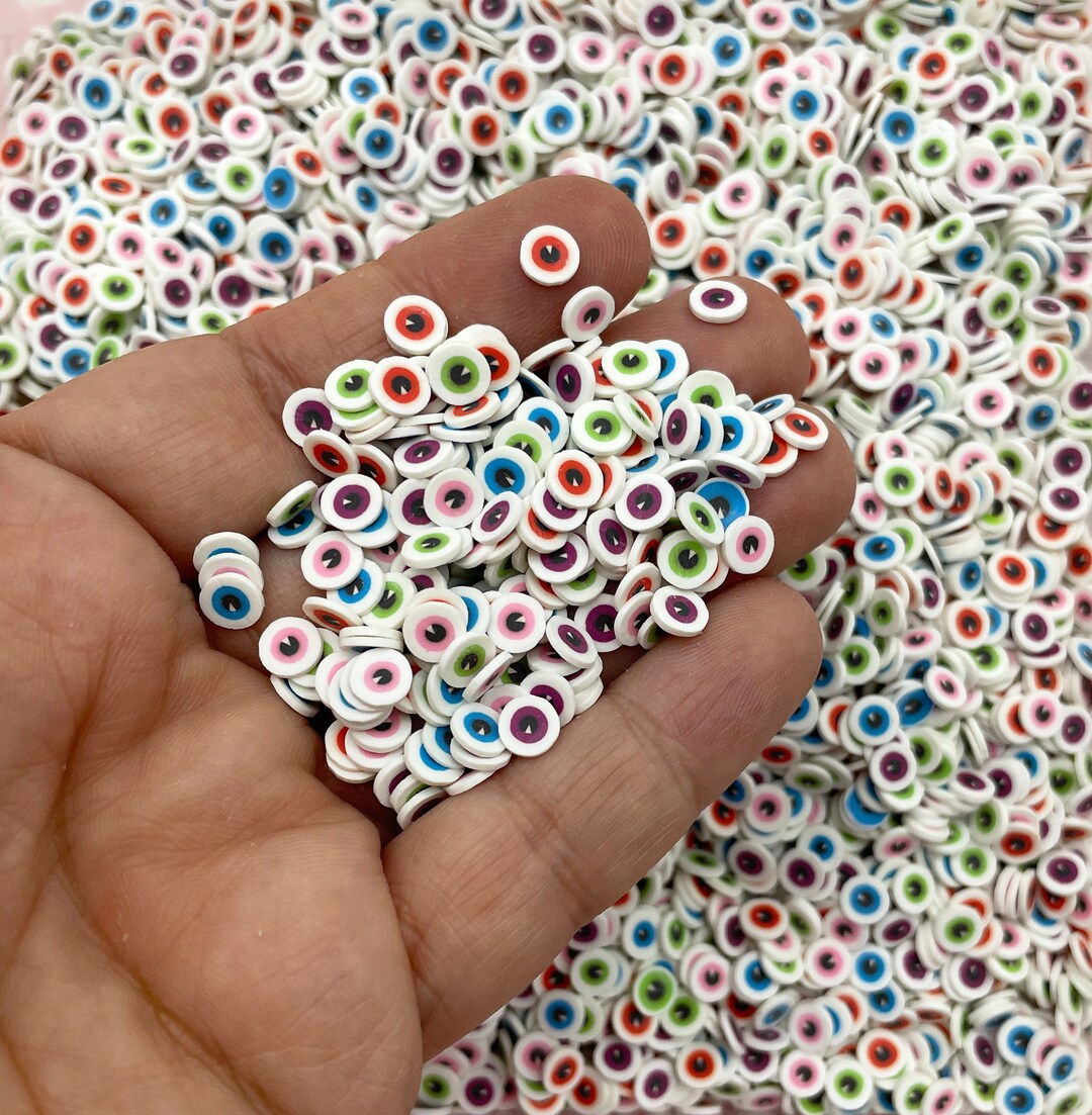 Inedible 5mm Small Multicolor Eye Ball Halloween Polymer Clay Sprinkles ...