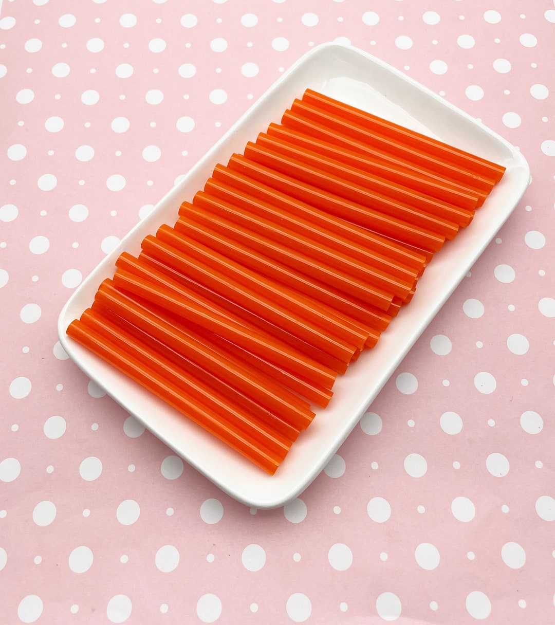10 Tangerine Semi Translucent Orange Glue Sticks, Glue for Drippy Deco ...