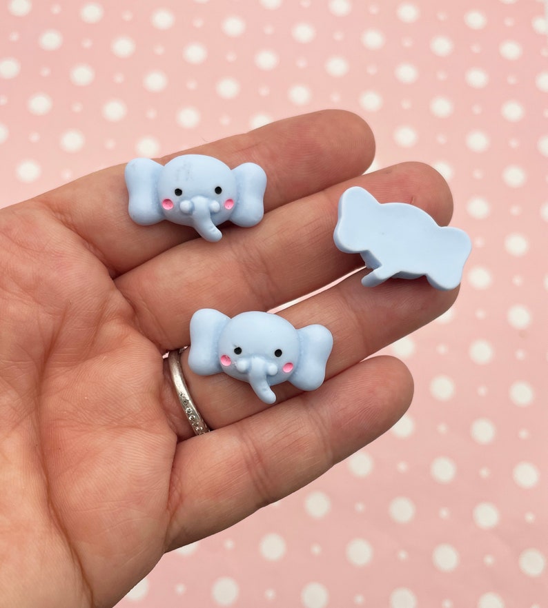 6 Cute Kawaii Elephant Cartoon Character Cabochons Great for - Etsy