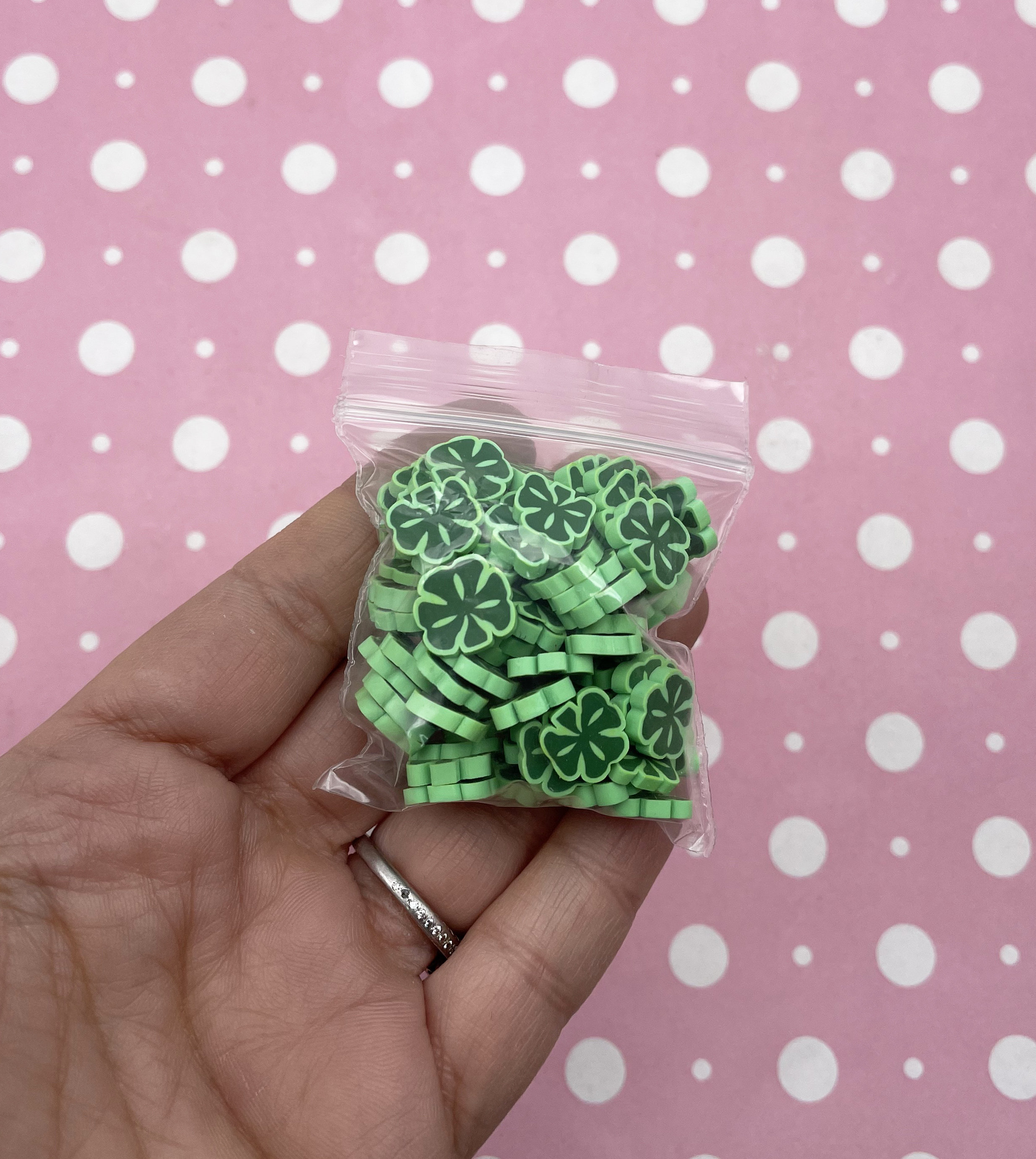 Larger Green Polymer Clay Clover Shamrock Sprinkles Fimo Fake | Etsy