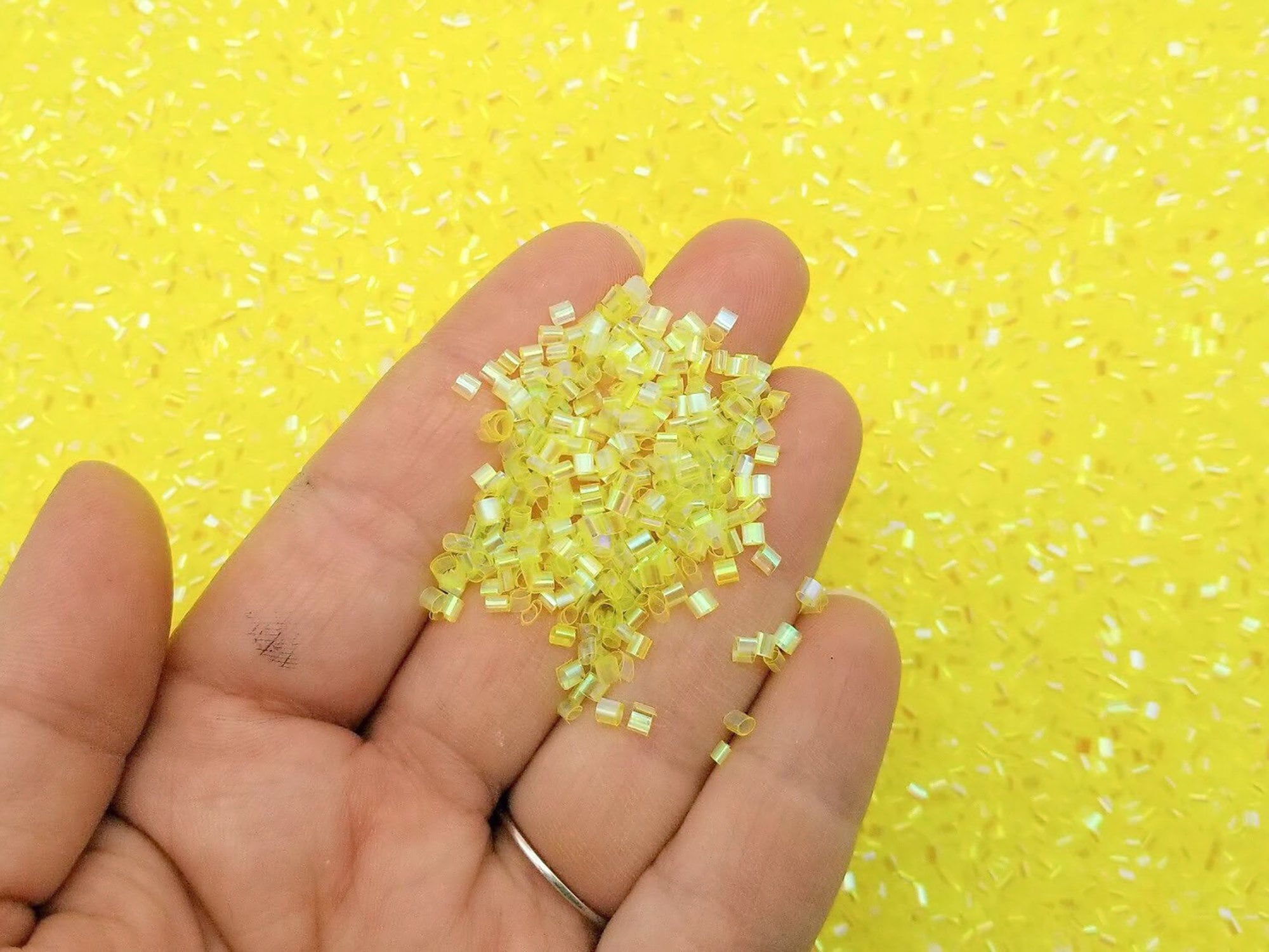 Fluorescent Dayglow Bright Electric Yellow Neon Crispy Bingsu Beads for ...