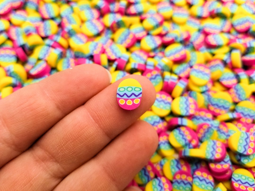 Large Rainbow Color Easter Egg Polymer Clay Easter Sprinkles, Tumbler ...