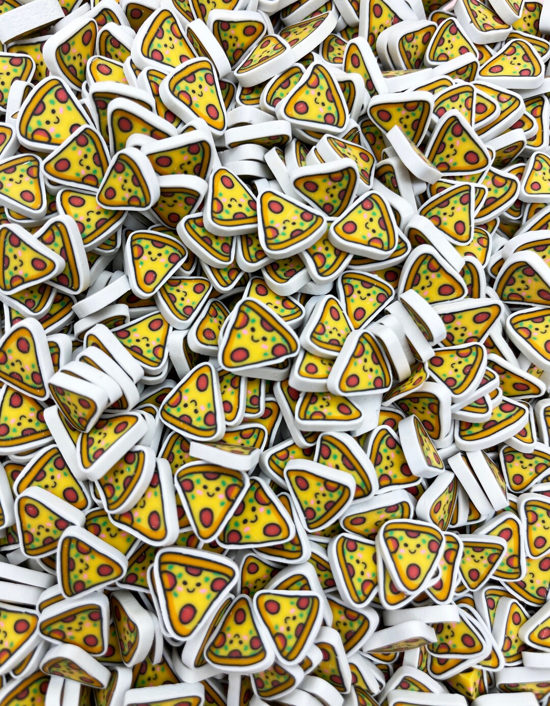 Large Pepperoni Pizza Slice Polymer Clay Kawaii Fake Sprinkle Slices ...