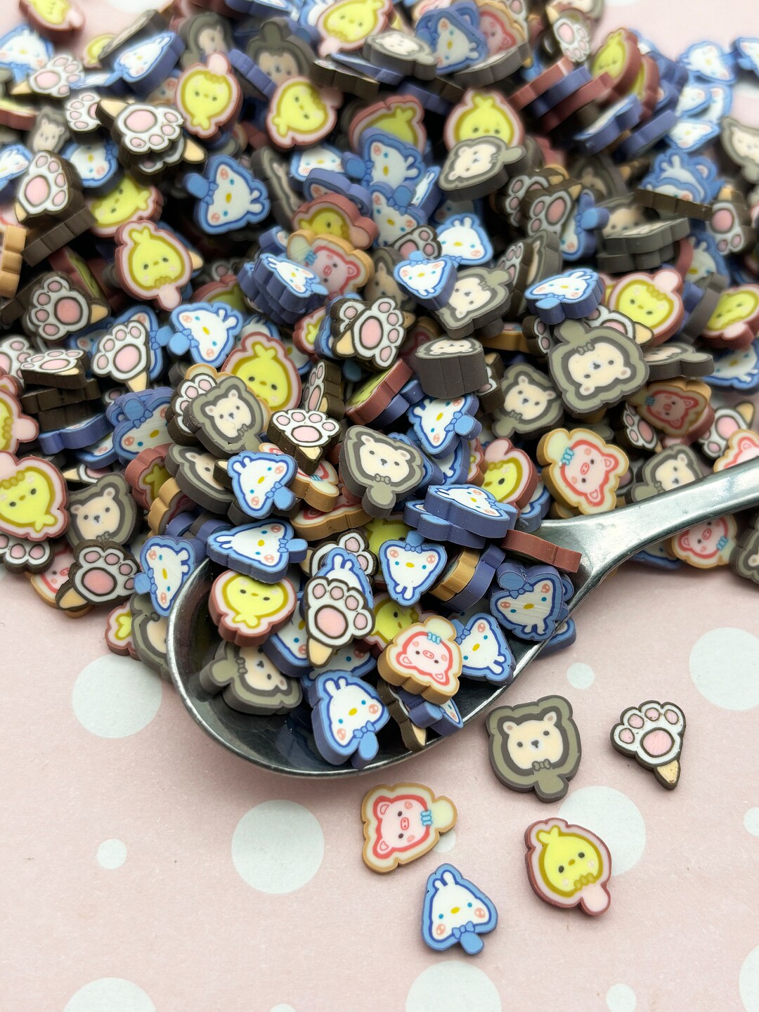 Ice Pop Animal Character Fimo Slices, Polymer Clay Sprinkles, Fake Bake ...