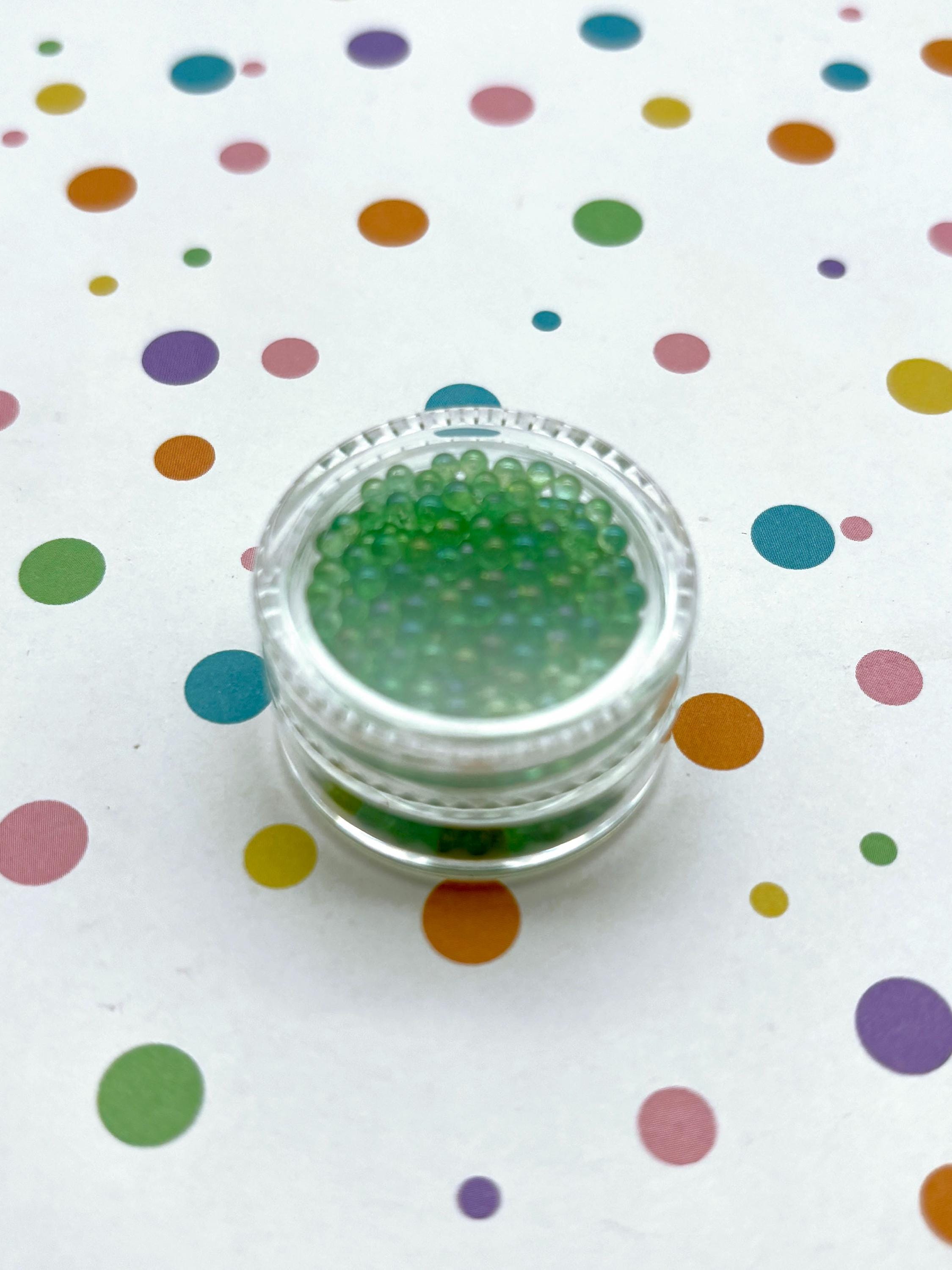 Non Edible Green Glass Assorted ROUND Microbeads, 2mm No Hole Seed ...