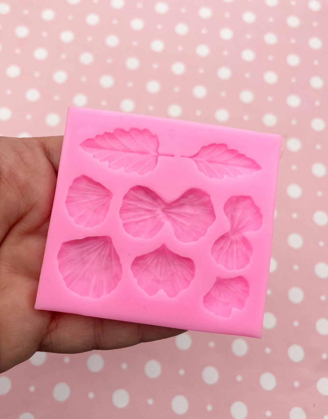 8 Cavity Leaf Plant Sprig Molds for Cabochons, Silicone Veiner Leaves ...