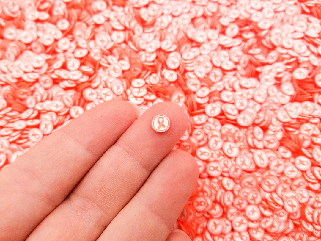 Small Breast Cancer Awarness Style Ribbon Polymer Clay Slices Nail Art Small Breast Cancer Awarness Style Ribbon Polymer Clay Slices Nail Art