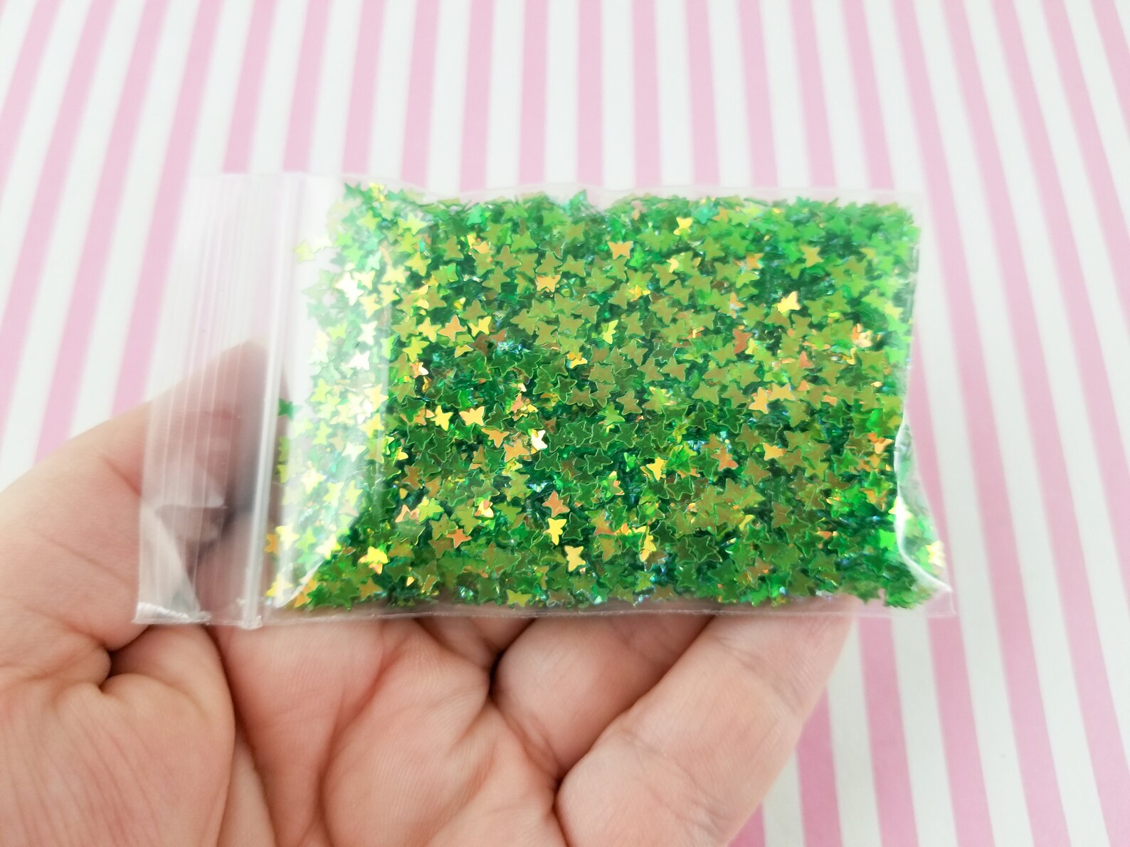 Green Iridescent Shift Translucent Butterfly Glitter Kawaii | Etsy