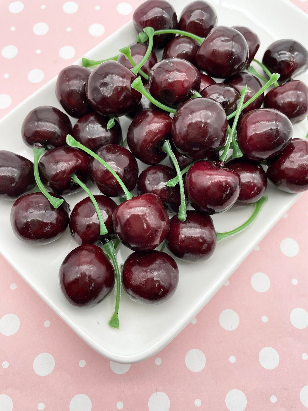 Ten 3D B Grade Large Life-size Dark Bing Cherry Cabochons, Foam Filled ...