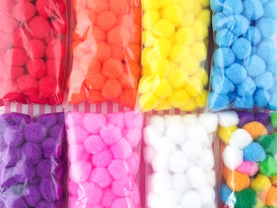 Fifty 20mm Bright Mochi Balls, Pom Poms, Approx. 50 Pieces for Crafts ...