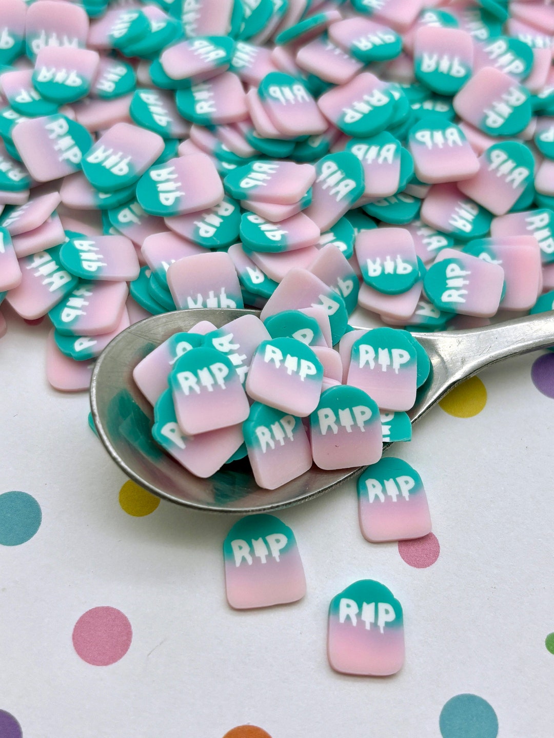 Larger Pastel Spooky RIP Halloween Tombstone Headstone Polymer Clay ...