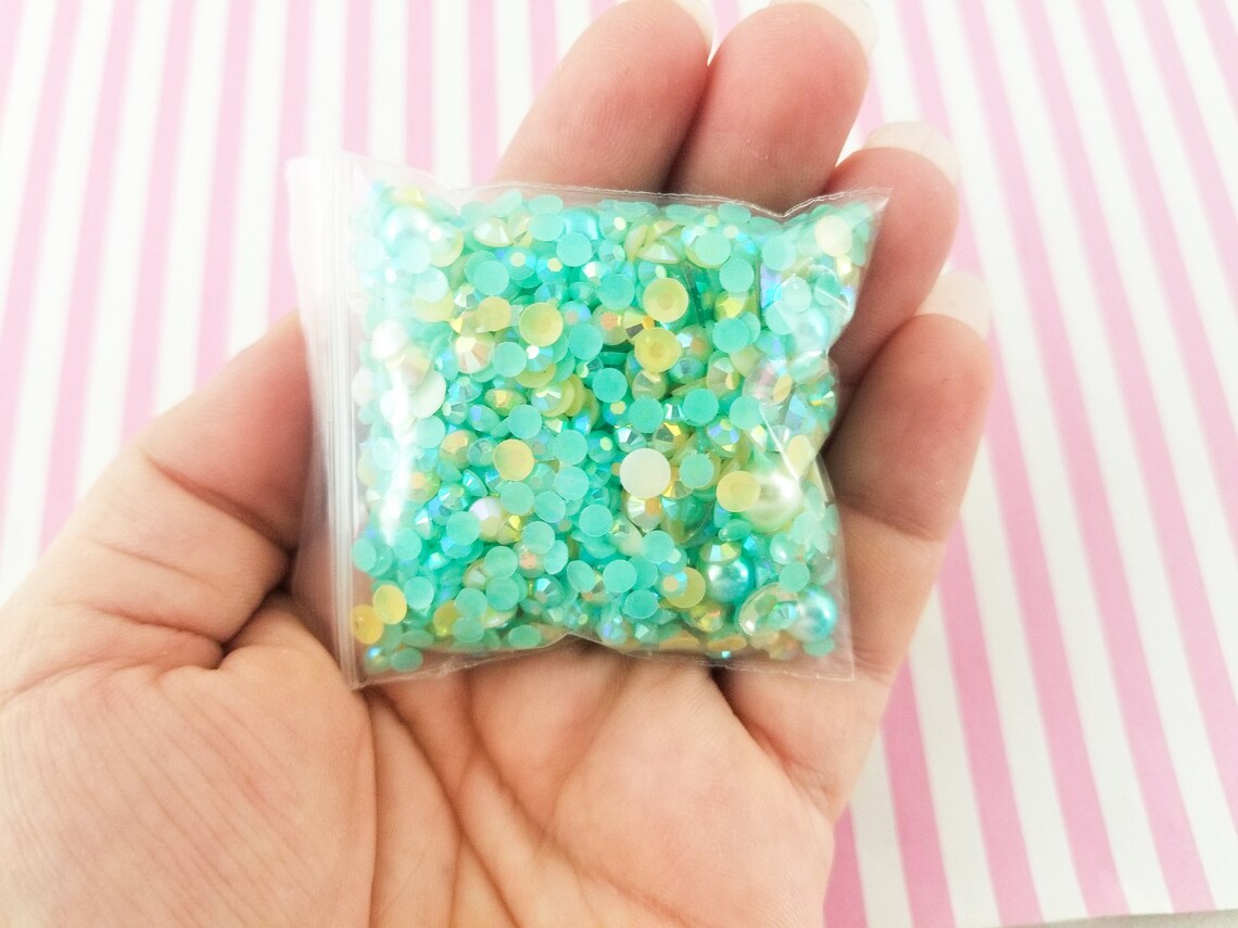 BEACH GLASS Caviar Pearl Rhinestone Mix Resin Rhinestones - Etsy