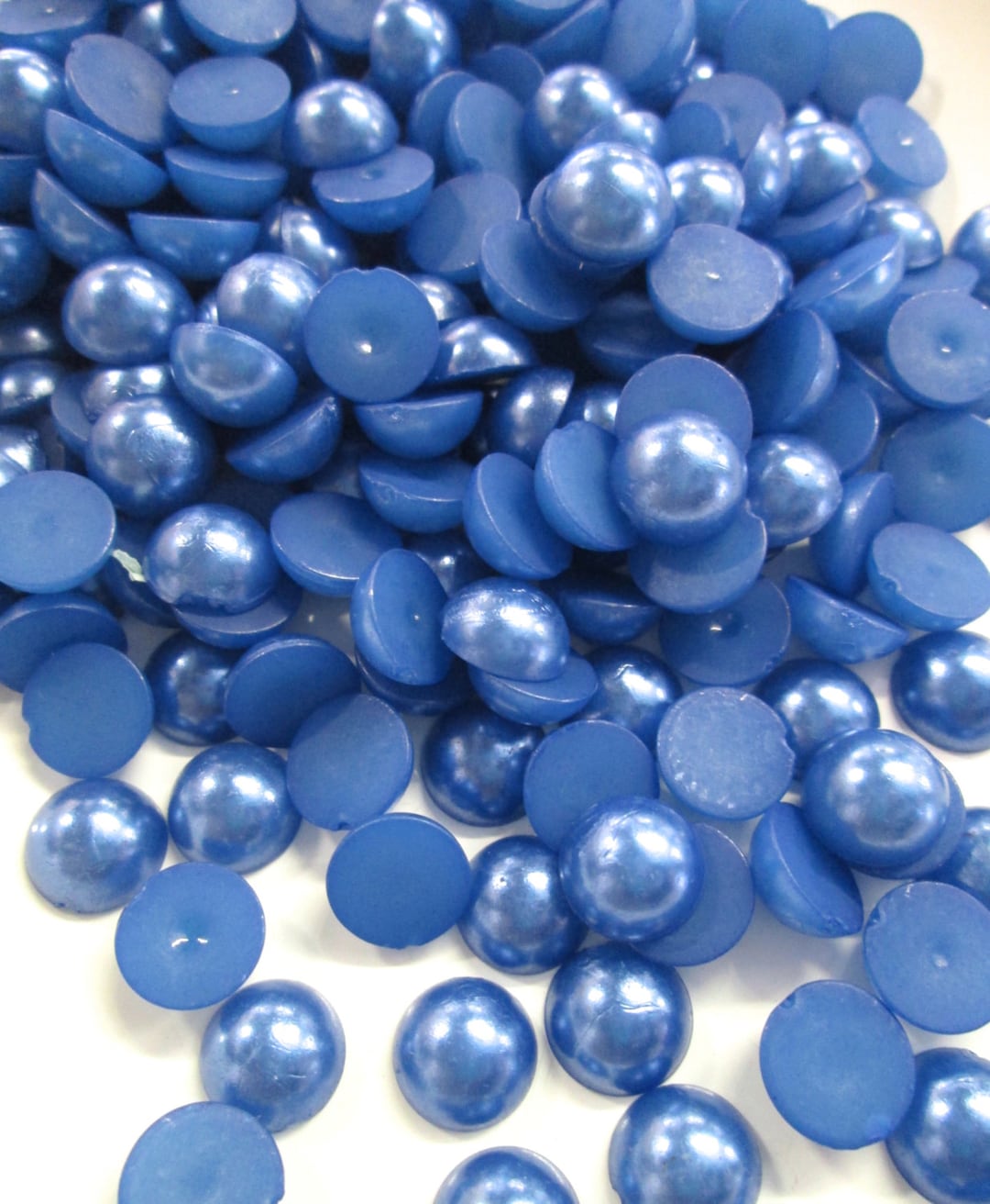 10mm Round Pearl Cabochon, Blue, Flat Back 50 Pieces - Etsy