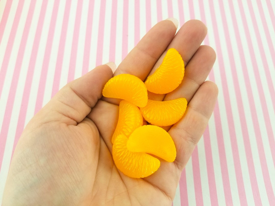 6 Larger 3D Miniature Orange Slice Cabochons, Resin Hard Cabs, #740a - Etsy