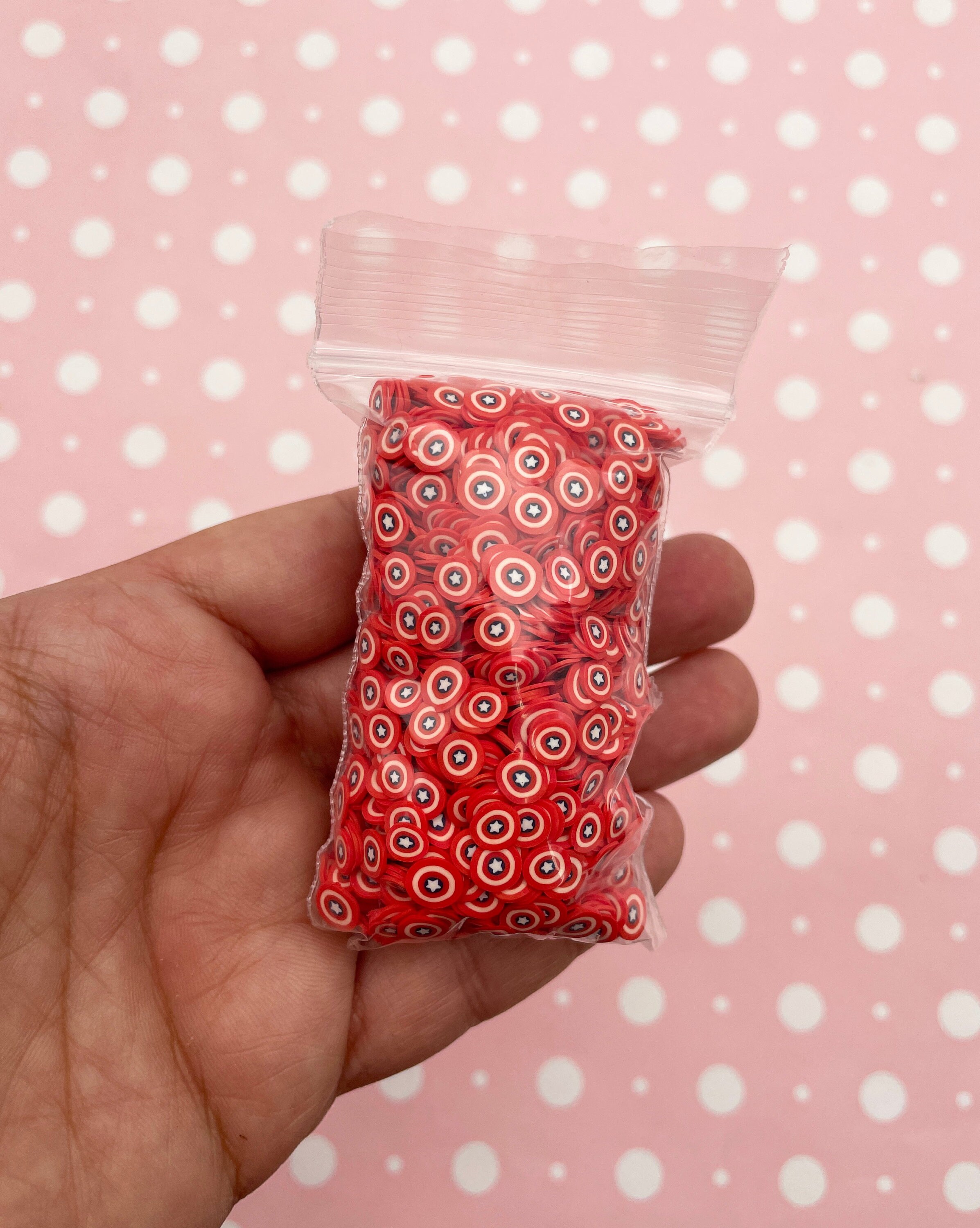 5mm Patriotic Round Star Shield Flag Polymer Clay Nail Sprinkle Slices ...