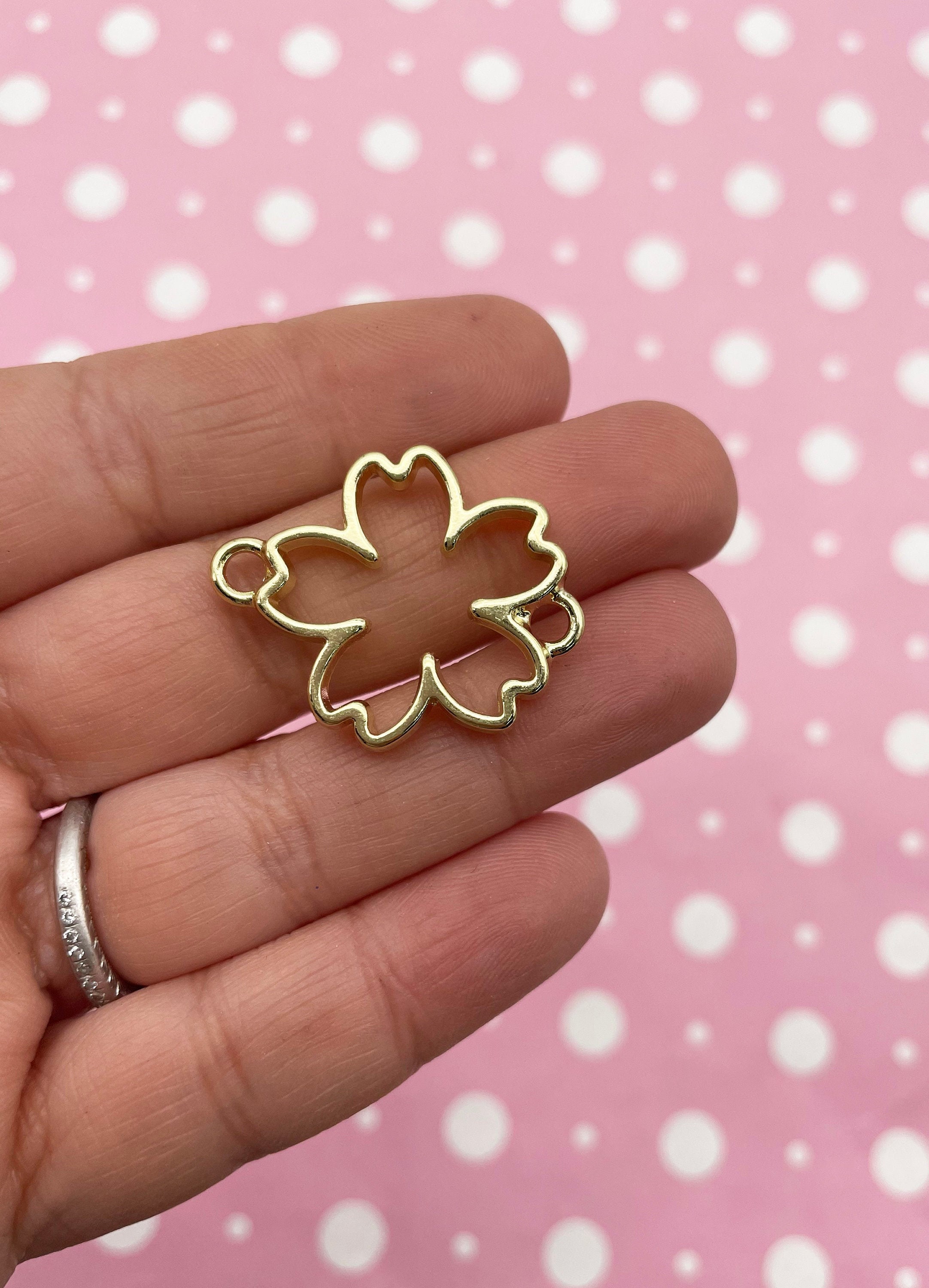 Jewelry Making & Beading Gold Connector Gold Metal Flower Connector ...